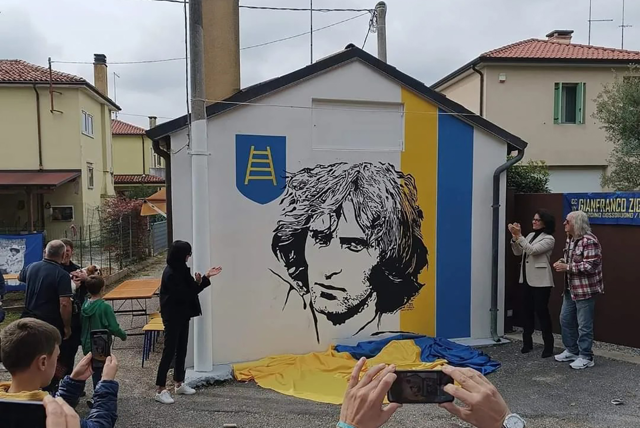 Un murales dedicato a Zigoni nel suo quartiere natale a Oderzo